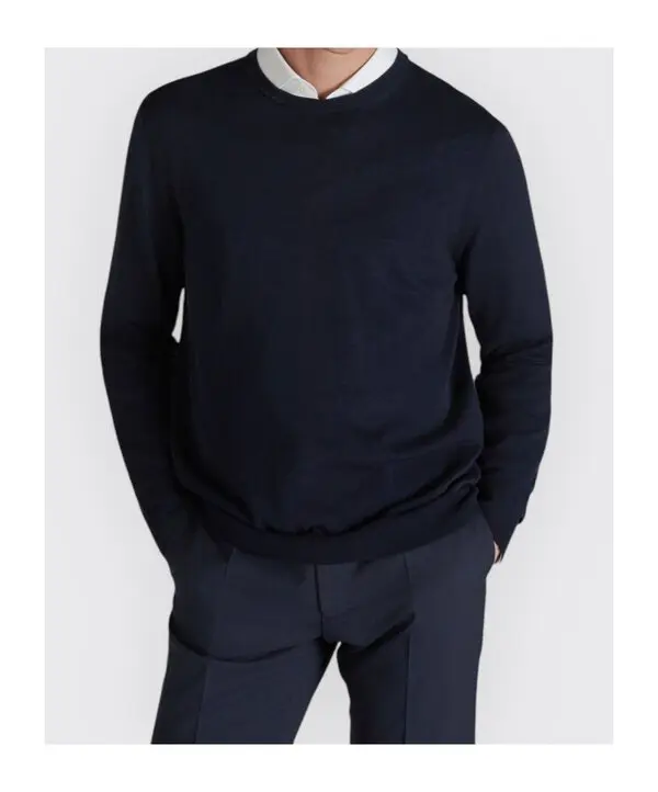 ZANONE Classic Crew Neck Cotton Sweater - Blue