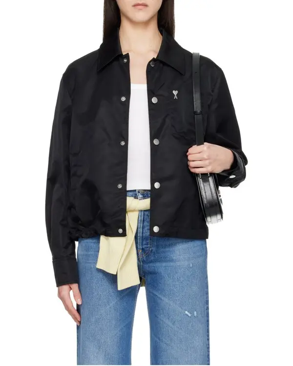 AMI Paris De Coeur Stud Buttoned Jacket - Black