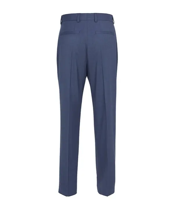 Hugo Boss Tailored Slacks With Belt Loops And Concealed Zip - Blue