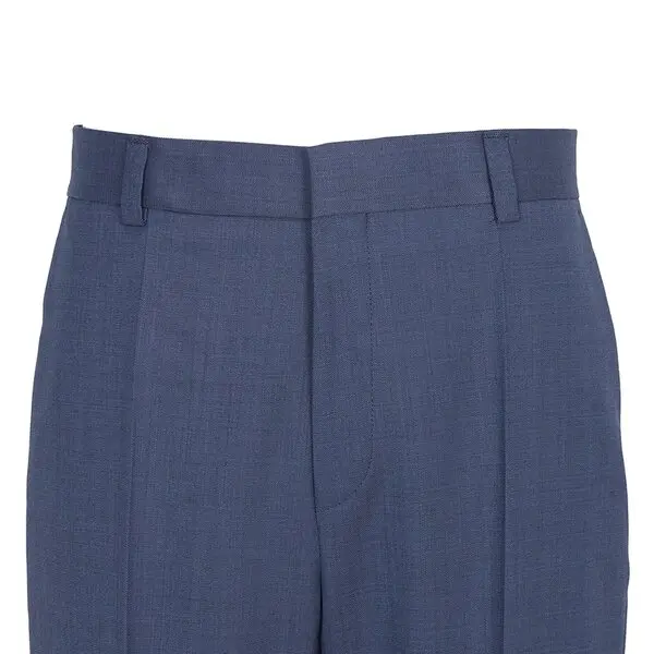 Hugo Boss Tailored Slacks With Belt Loops And Concealed Zip - Blue