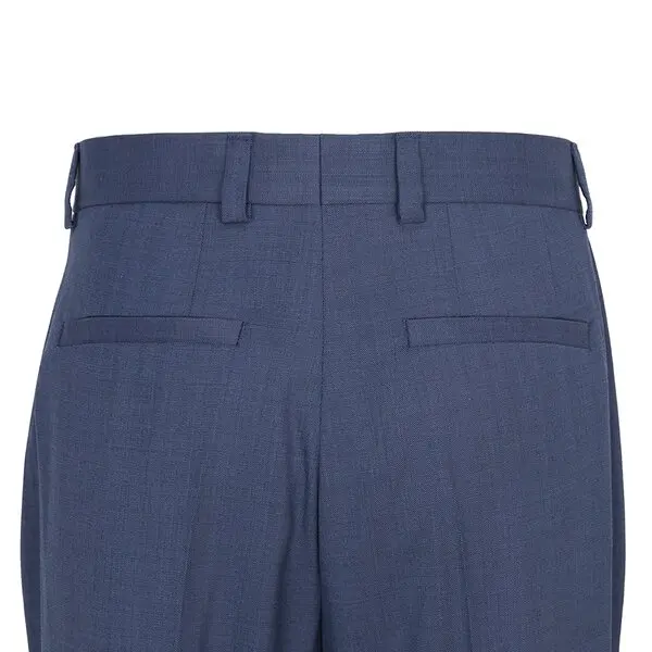 Hugo Boss Tailored Slacks With Belt Loops And Concealed Zip - Blue