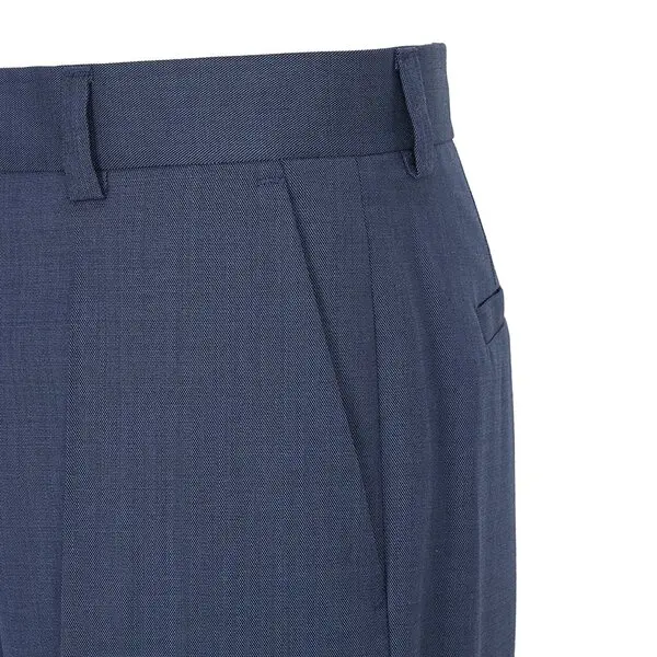Hugo Boss Tailored Slacks With Belt Loops And Concealed Zip - Blue