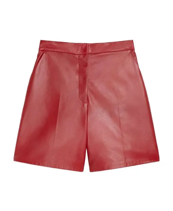 Max Mara Logo Detail Shorts - Red