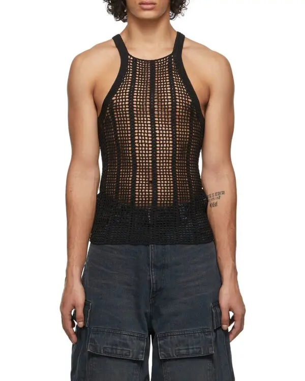 DION LEE Crochet-knit Sleeveless Top