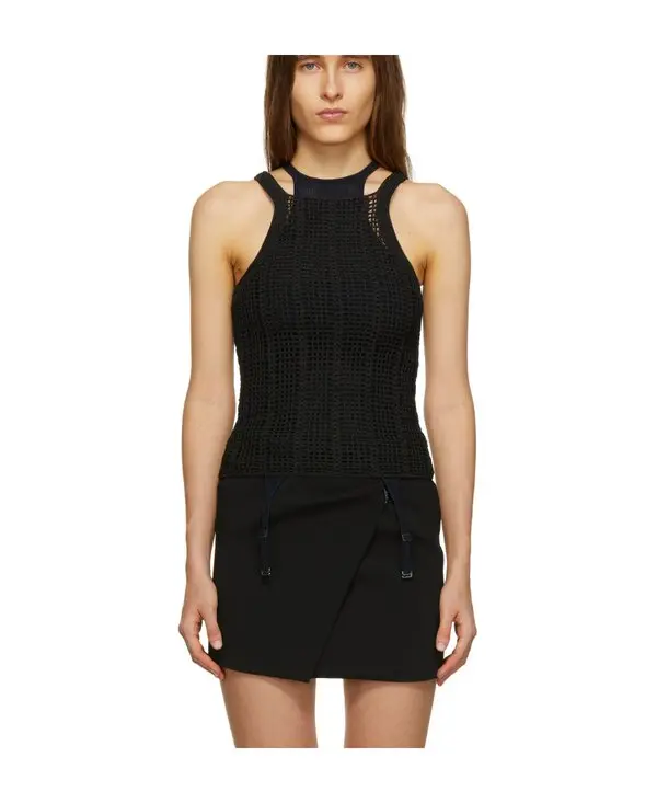 DION LEE Crochet-knit Sleeveless Top