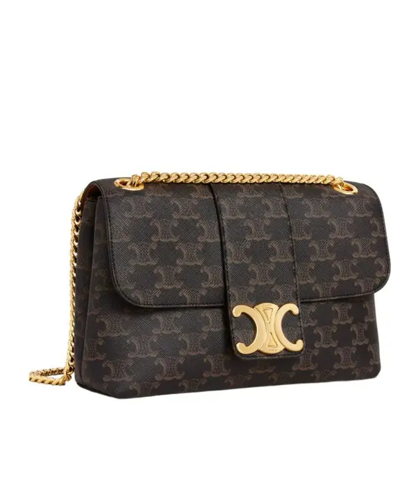 Celine Medium Victoire Bag In Triomphe Canvas - Tan