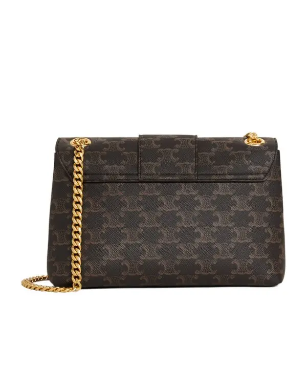 Celine Medium Victoire Bag In Triomphe Canvas - Tan