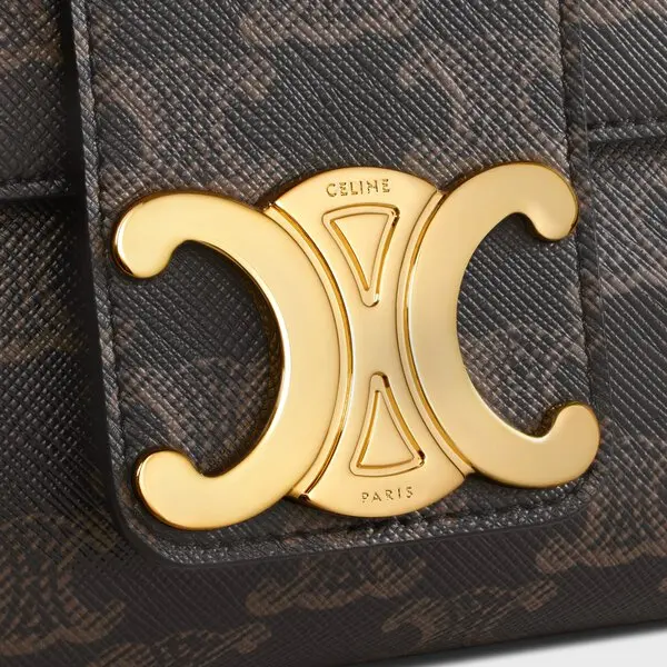 Celine Medium Victoire Bag In Triomphe Canvas - Tan