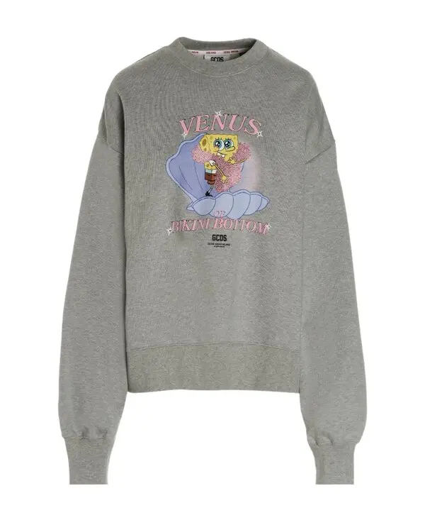 Gcds X Spongebob Graphic Printed Crewneck Sweatshirt - Gray
