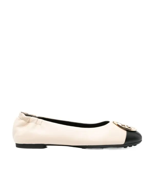Tory Burch Logo Plaque Slip-on Ballerina Flats - Black