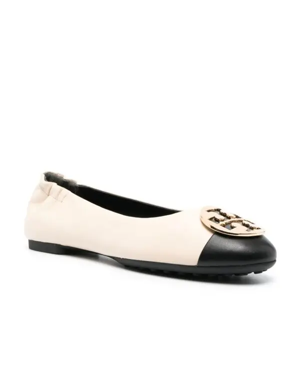 Tory Burch Logo Plaque Slip-on Ballerina Flats - Black