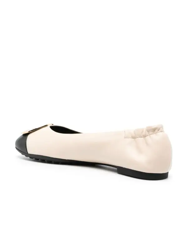 Tory Burch Logo Plaque Slip-on Ballerina Flats - Black