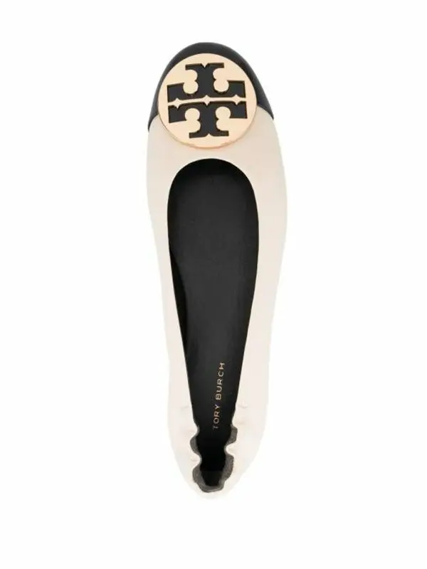 Tory Burch Logo Plaque Slip-on Ballerina Flats - Black