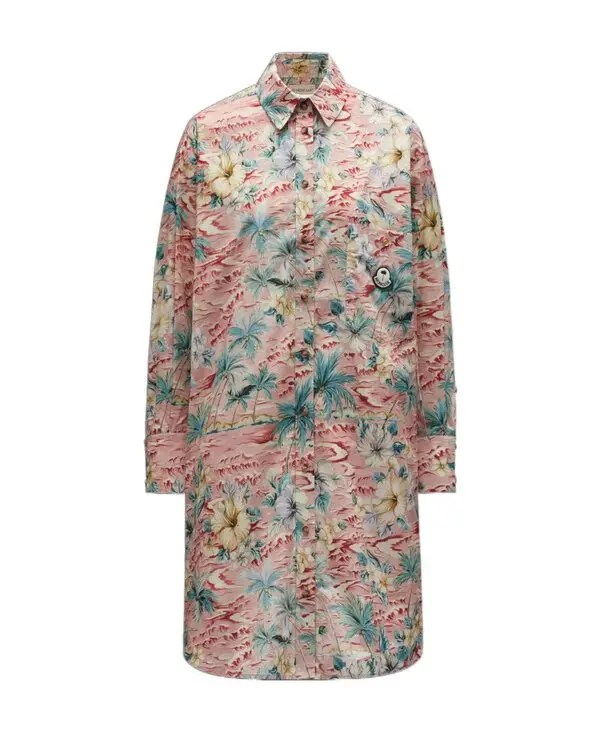 Moncler X Palm Angels Tropical Print Shirt - Nude