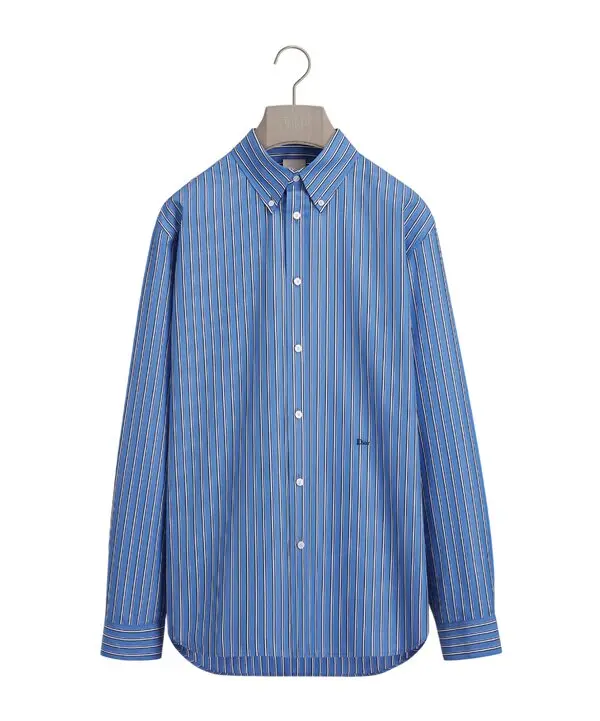 Dior Striped Embroidered Shirt - Blue