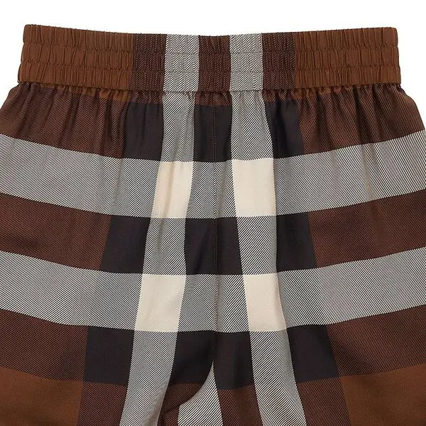 Burberry Checked Elasticated-waist Shorts - Brown