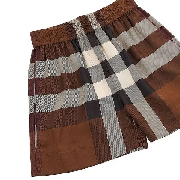 Burberry Checked Elasticated-waist Shorts - Brown