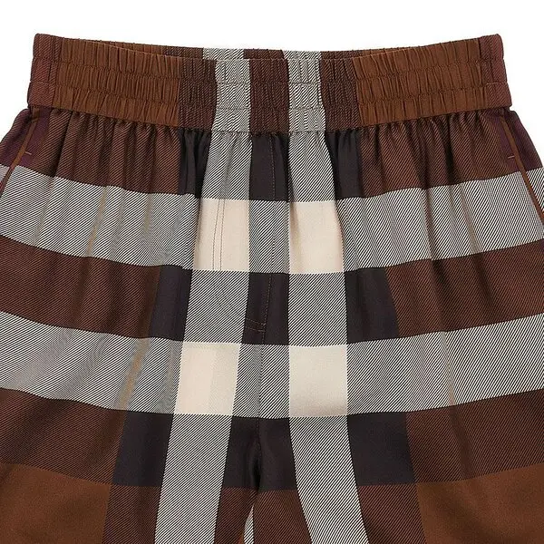 Burberry Checked Elasticated-waist Shorts - Brown