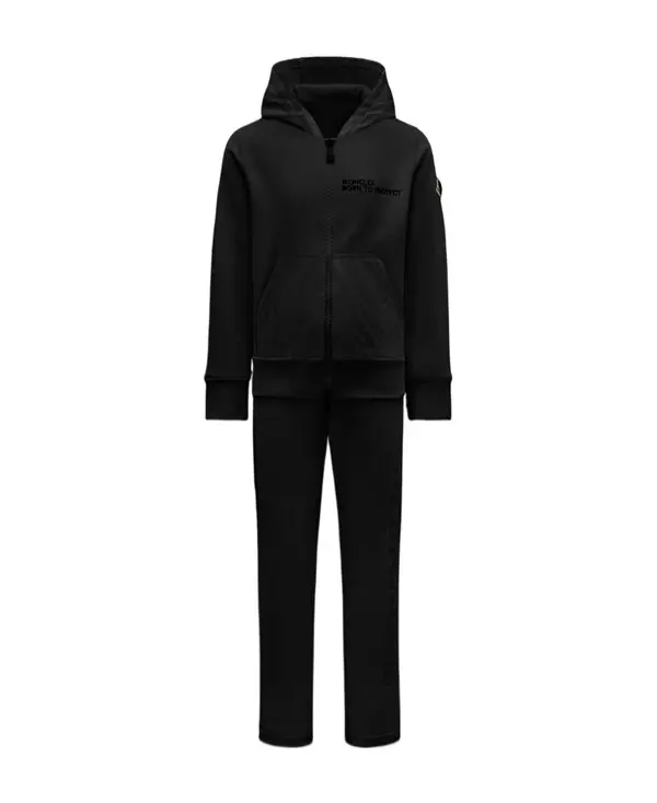 Moncler Teen Born To Protect Hooded Tracksuit - Black