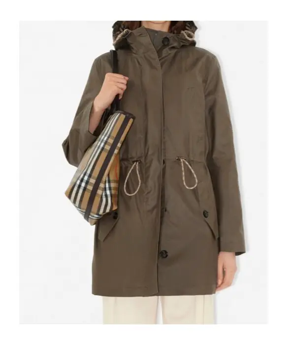 Burberry Drawstring Waist Hooded Coat