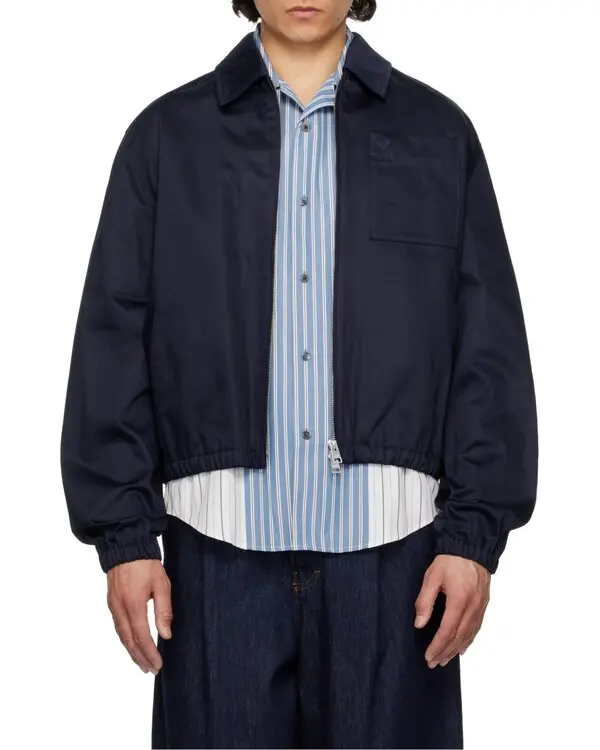 Ami De Coeur Zip Up Jacket - Navy Blue