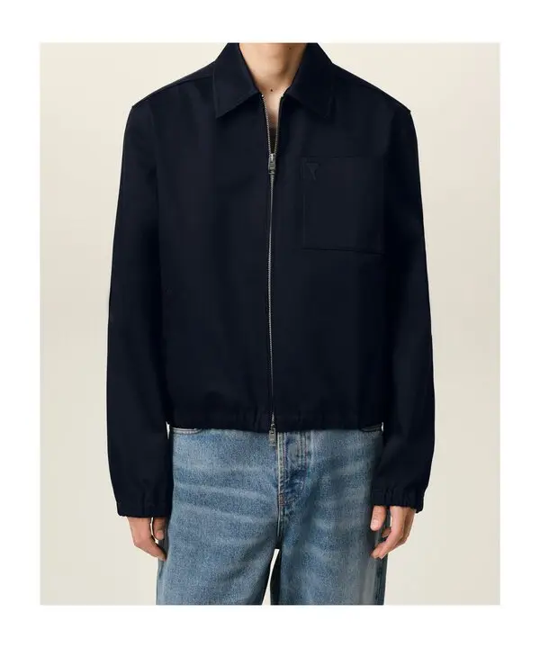 Ami De Coeur Zip Up Jacket - Navy Blue