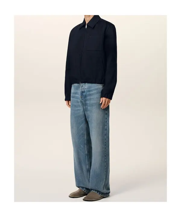 Ami De Coeur Zip Up Jacket - Navy Blue