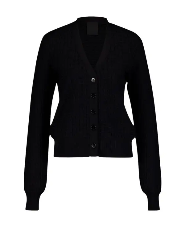 Givenchy 4g Jacquard Knitted Cardigan - Black