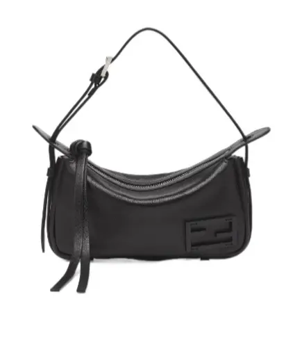 Fendi Ff Embossed Mini Shoulder Bag - Black