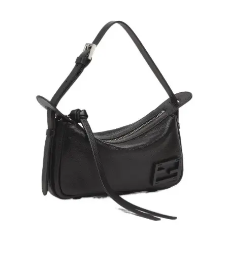 Fendi Ff Embossed Mini Shoulder Bag - Black