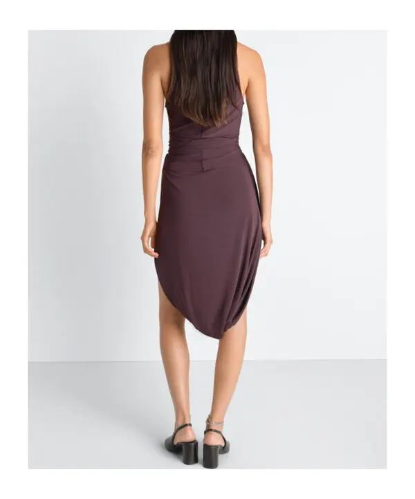 LEMAIRE Draped Sleeveless V-neck Dress With Tie Detail - Fig