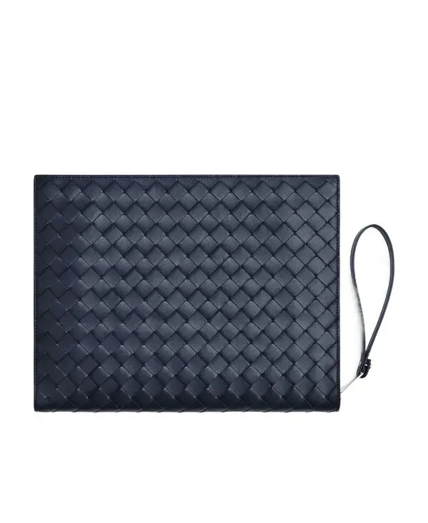Bottega Veneta Medium Intrecciato Document Case - Space Blue