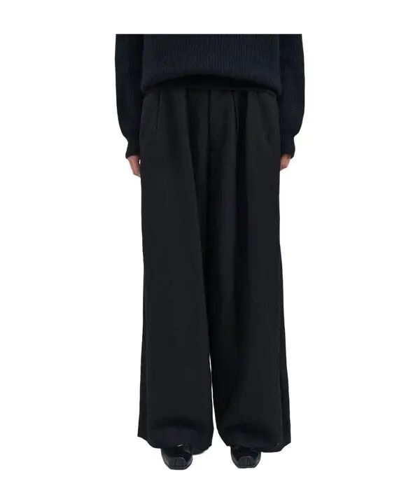 UMA WANG Belt Loop Wide Leg Pants - Black