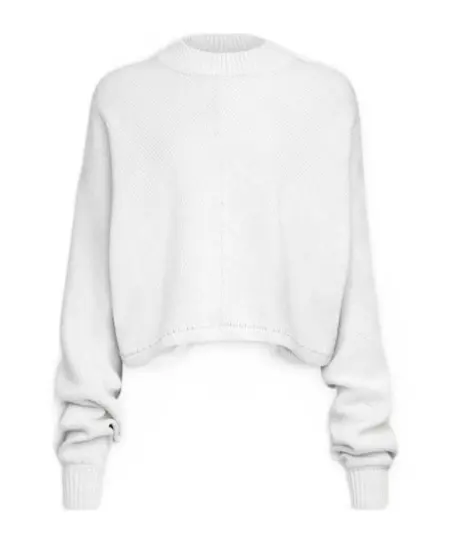 Alaïa Knit Jumper With Mock Neck And Back Cut-out - White