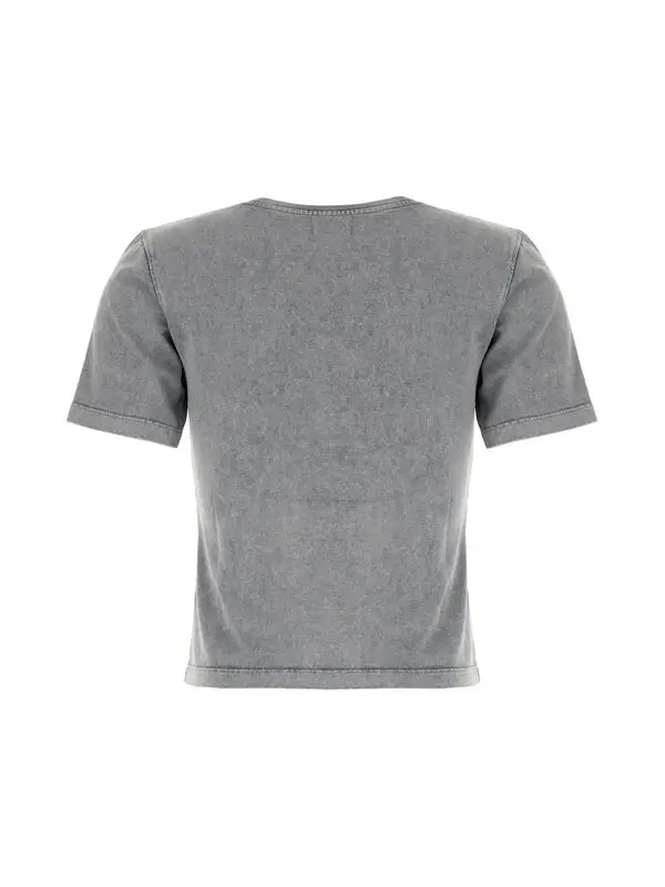 GANNI Short-sleeved T-shirt With Crew Neck - Phantom Black