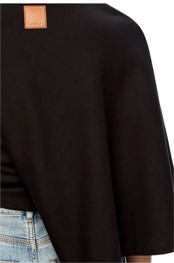 Loewe Asymmetrical Pleated T-shirt - Black
