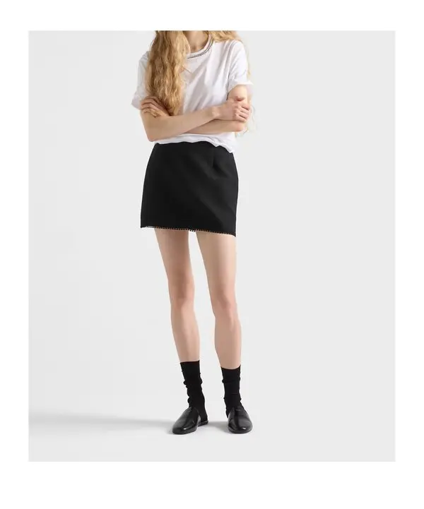 Prada Mini Skirt With Lace Trim