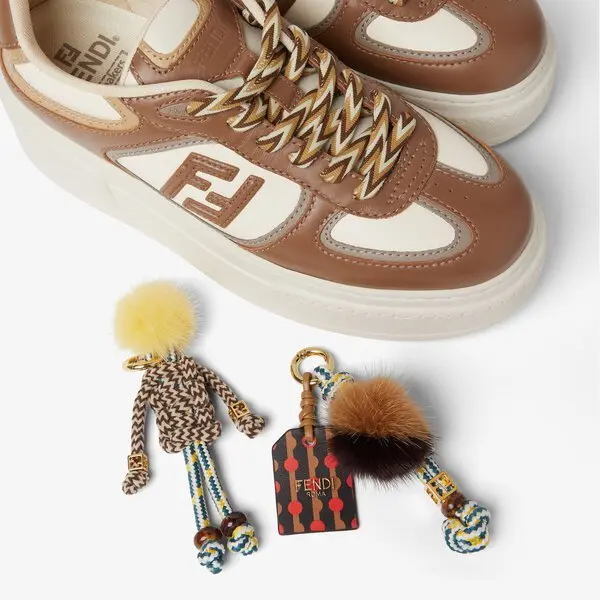 Fendi Leather Platform Low-top Sneakers With Charm Embellishment