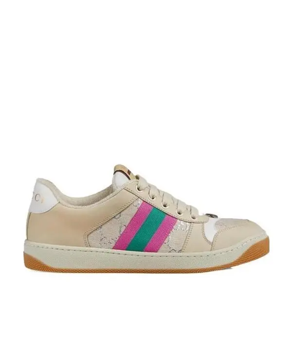 Gucci Web Screener Sneakers - Nude