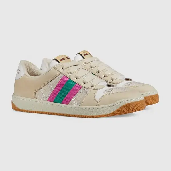 Gucci Web Screener Sneakers - Nude