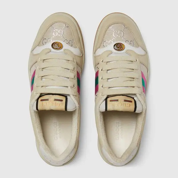 Gucci Web Screener Sneakers - Nude