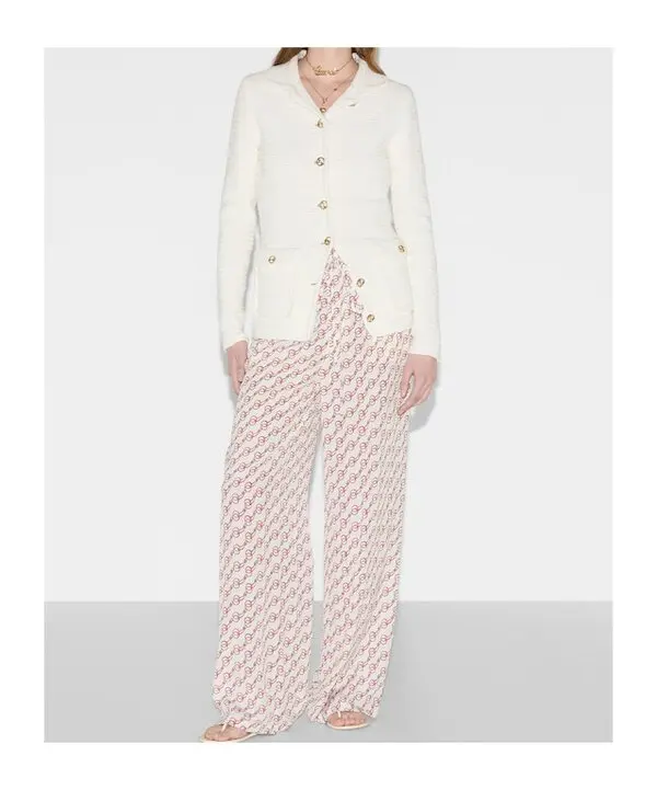 Gucci Fine Crochet Cardigan With Interlocking G Buttons