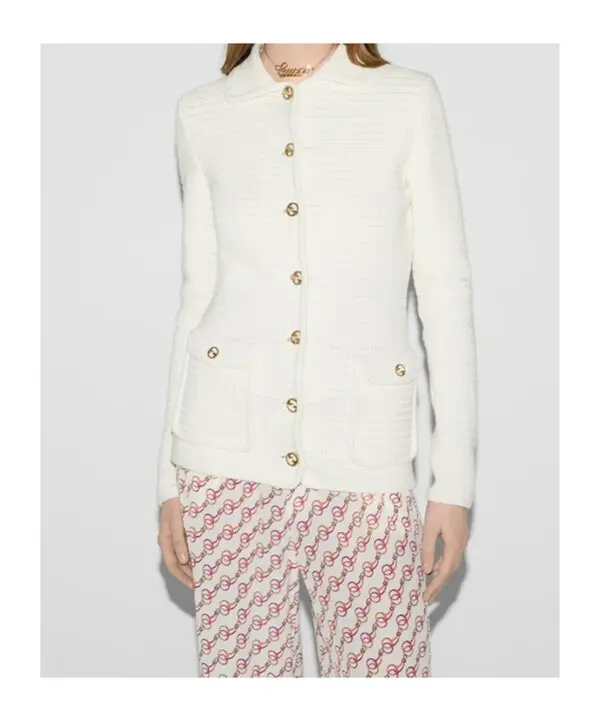 Gucci Fine Crochet Cardigan With Interlocking G Buttons