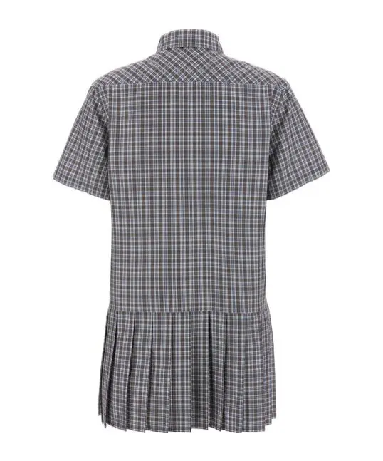 Miu Miu Checked Pleated Shirt Dress