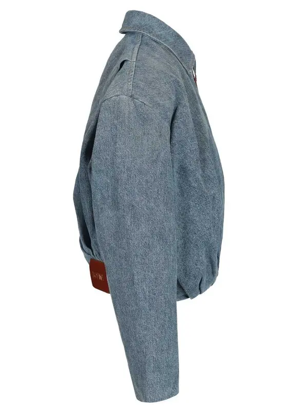 Loewe Draped Zipped Denim Jacket - Indigo