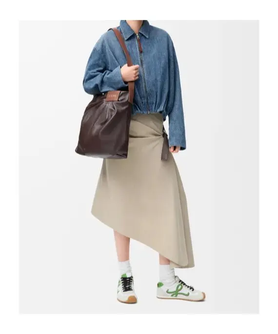 Loewe Draped Zipped Denim Jacket - Indigo