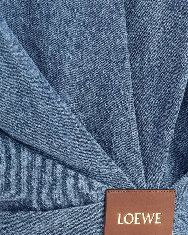 Loewe Draped Zipped Denim Jacket - Indigo