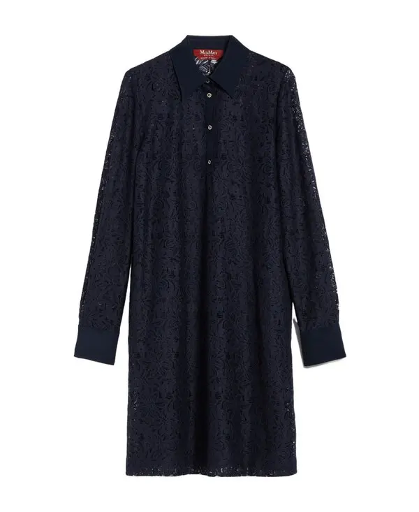 Max Mara Navy Flower Lace Dress