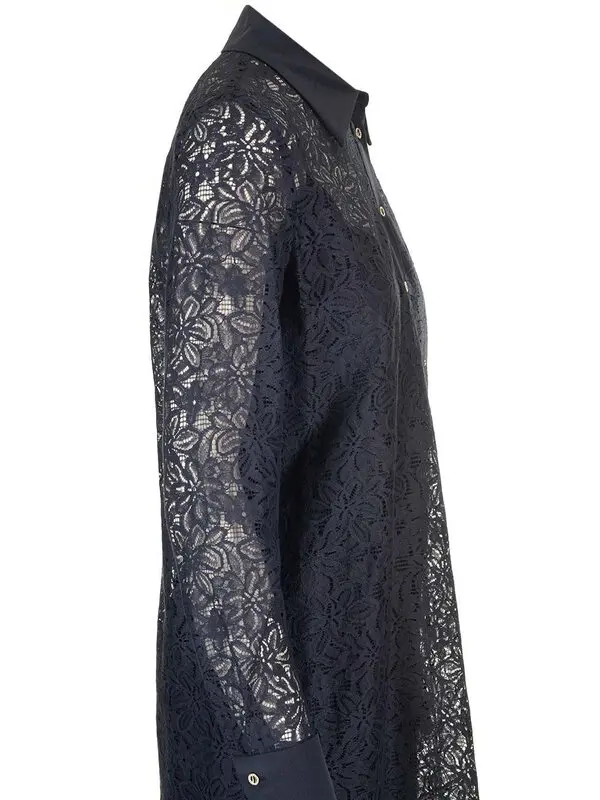 Max Mara Navy Flower Lace Dress