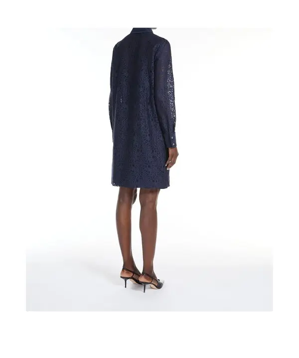 Max Mara Navy Flower Lace Dress